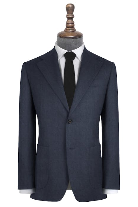 InStitchu Baker Navy Premium Linen Suit - Men's Custom Suit | InStitchu