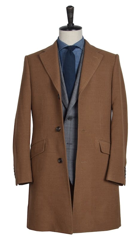 Camel Plain Overcoat | Men's Custom Overcoat | InStitchu